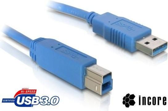 Incore Kabel USB 3.0 A-B M/M 1,8m (IU-0020) - Opinie i ceny na Ceneo.pl