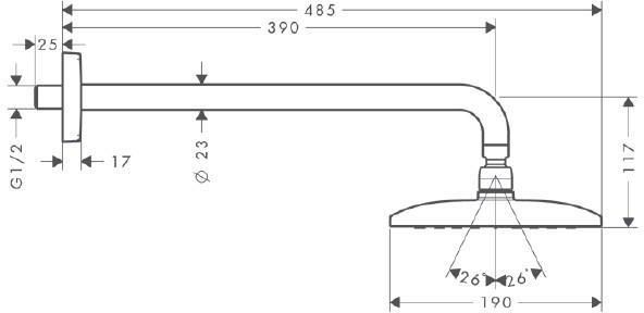 Hansgrohe Raindance E360 AIR 1jet 36x19 390mm 27376000 - Opinie i ceny ...