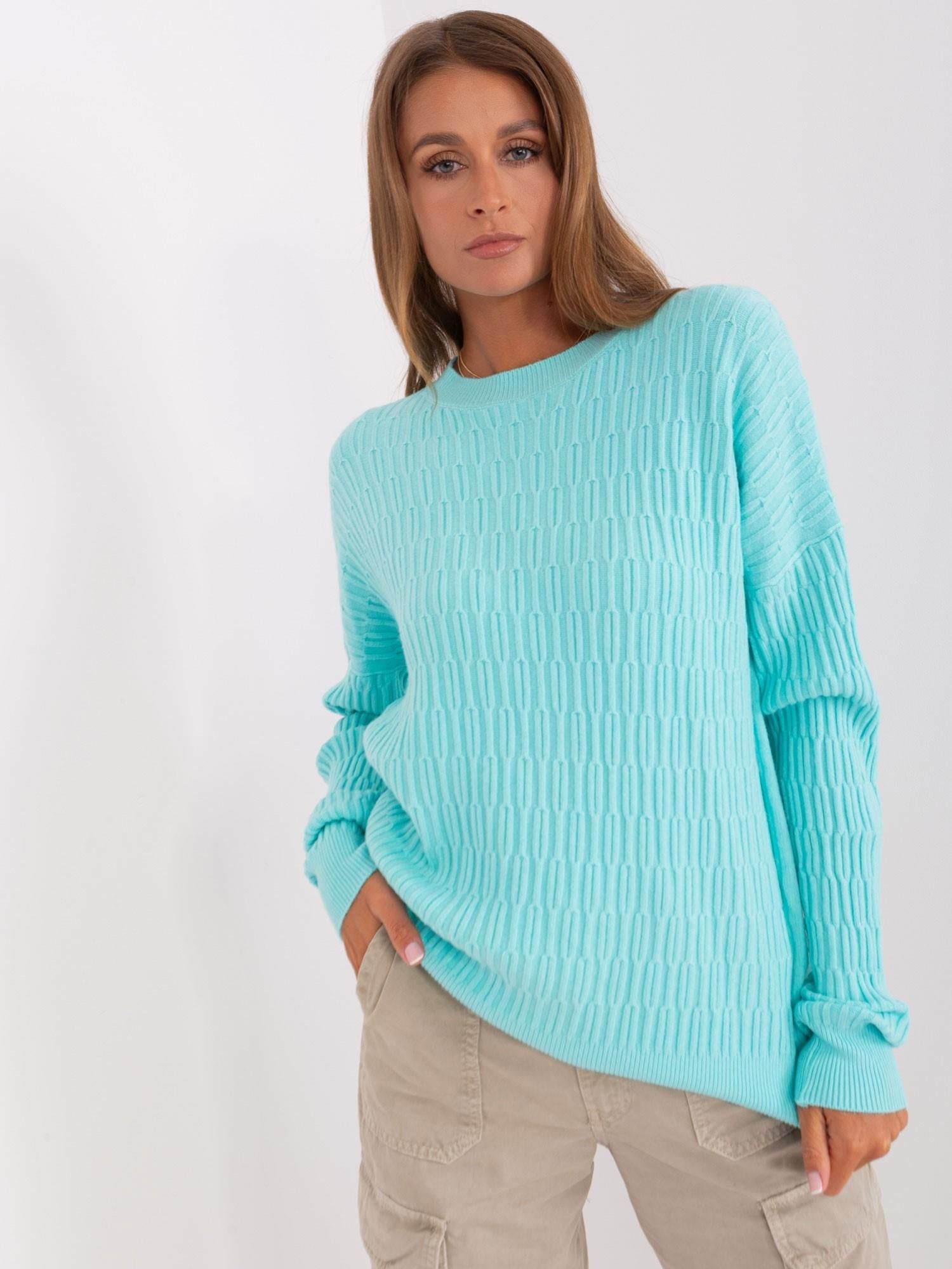 Sweter-AT-SW-2338.14P-mietowy : Kolor - Mietowy, Rozmiar - ONE SIZE ...