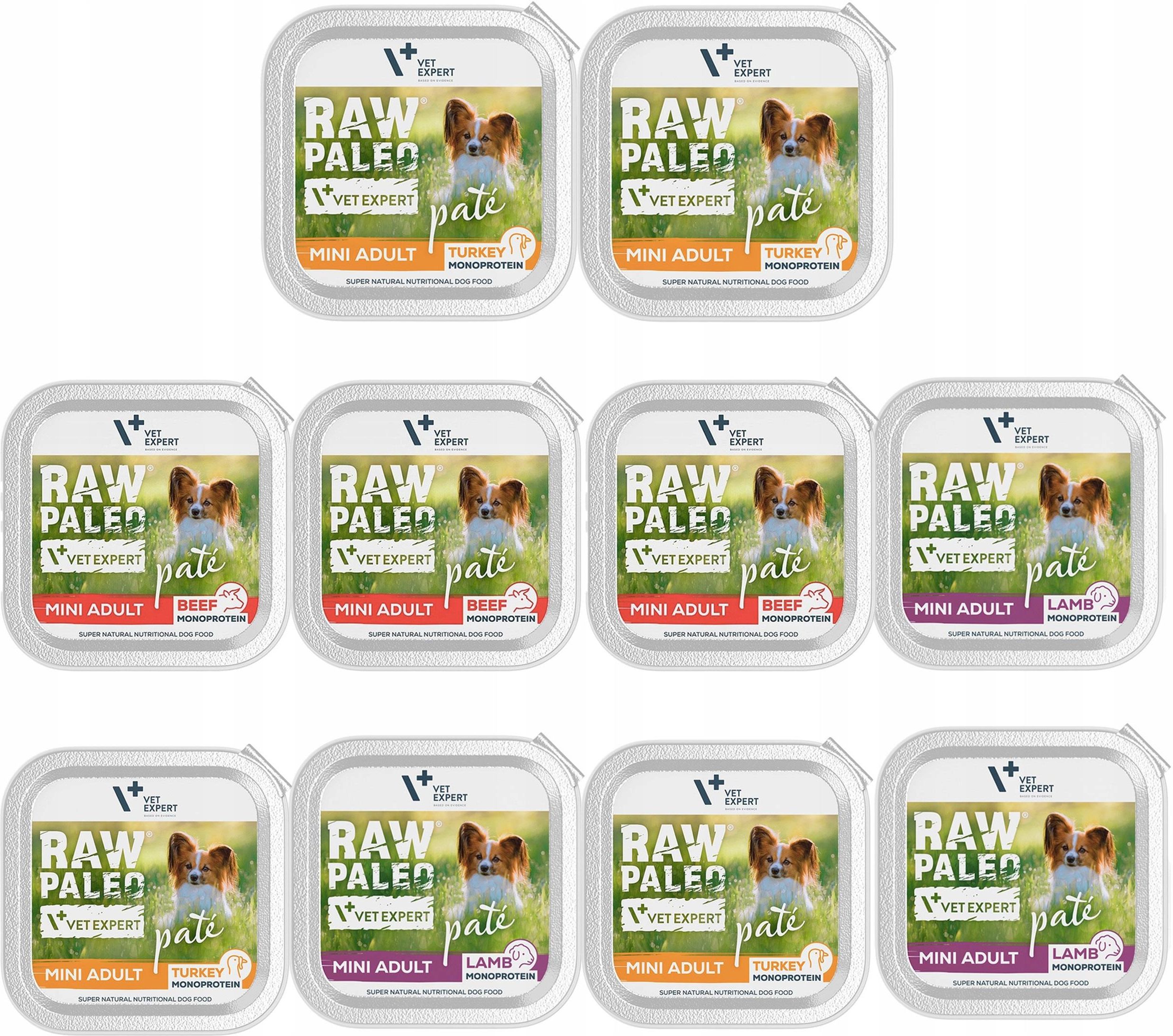 Karma Vet Expert Raw Paleo Mini Karma Pate Psa Mix Smaków 10X150G ...