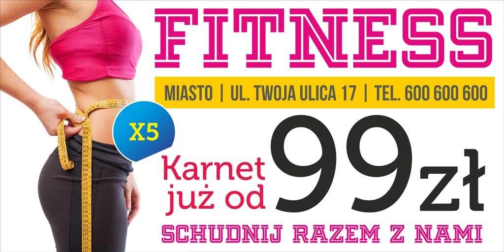 Baner Szyld Reklama Siłownia Fitness 2,5x1,25m - Ceny i opinie - Ceneo.pl