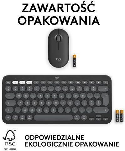 Klawiatura Logitech Zestaw MK380 Pebble 2 Combo Mac Grafitowy ...