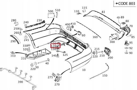 Zderzak do kupienia Mercedes W212 Slizg Zderzaka Tyl Dolny Prawy ...