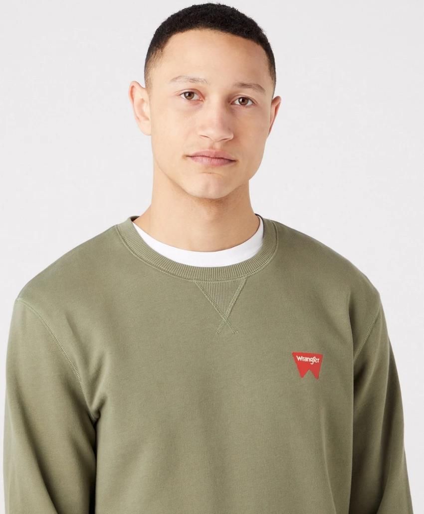 WRANGLER SIGN OFF CREW LICHEN GREEN W661HAX1X - Ceny i opinie - Ceneo.pl