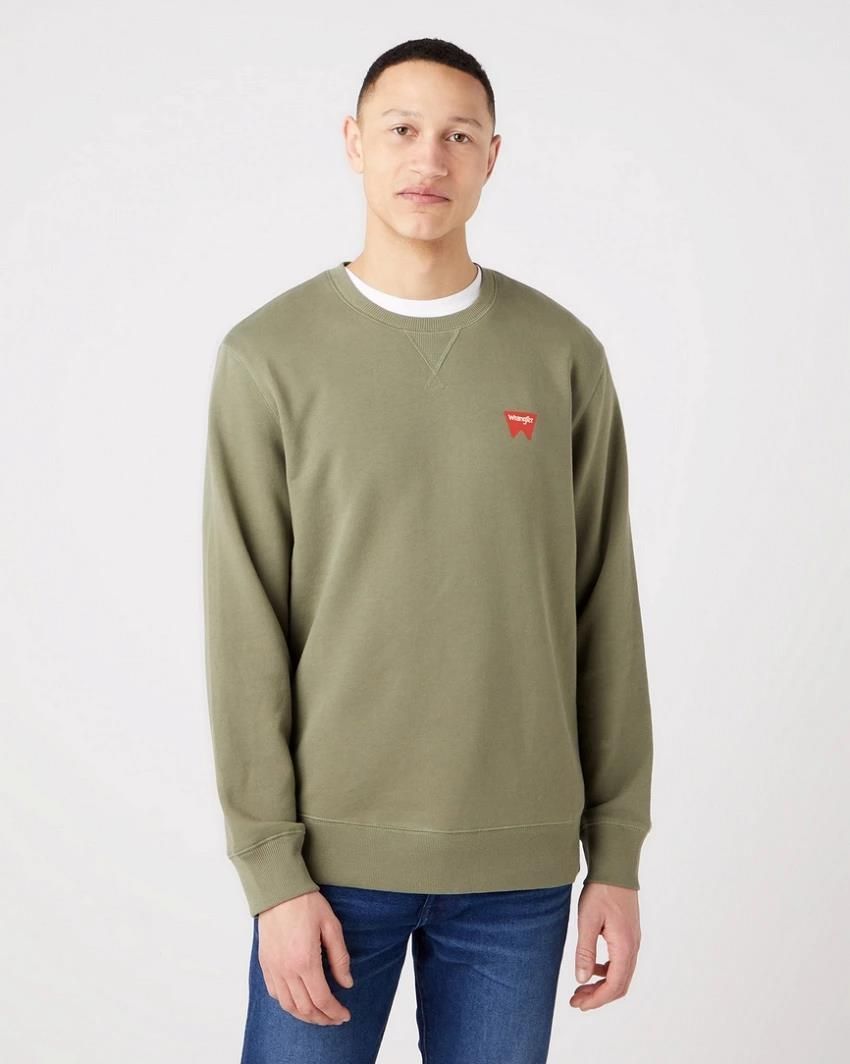 WRANGLER SIGN OFF CREW LICHEN GREEN W661HAX1X - Ceny i opinie - Ceneo.pl