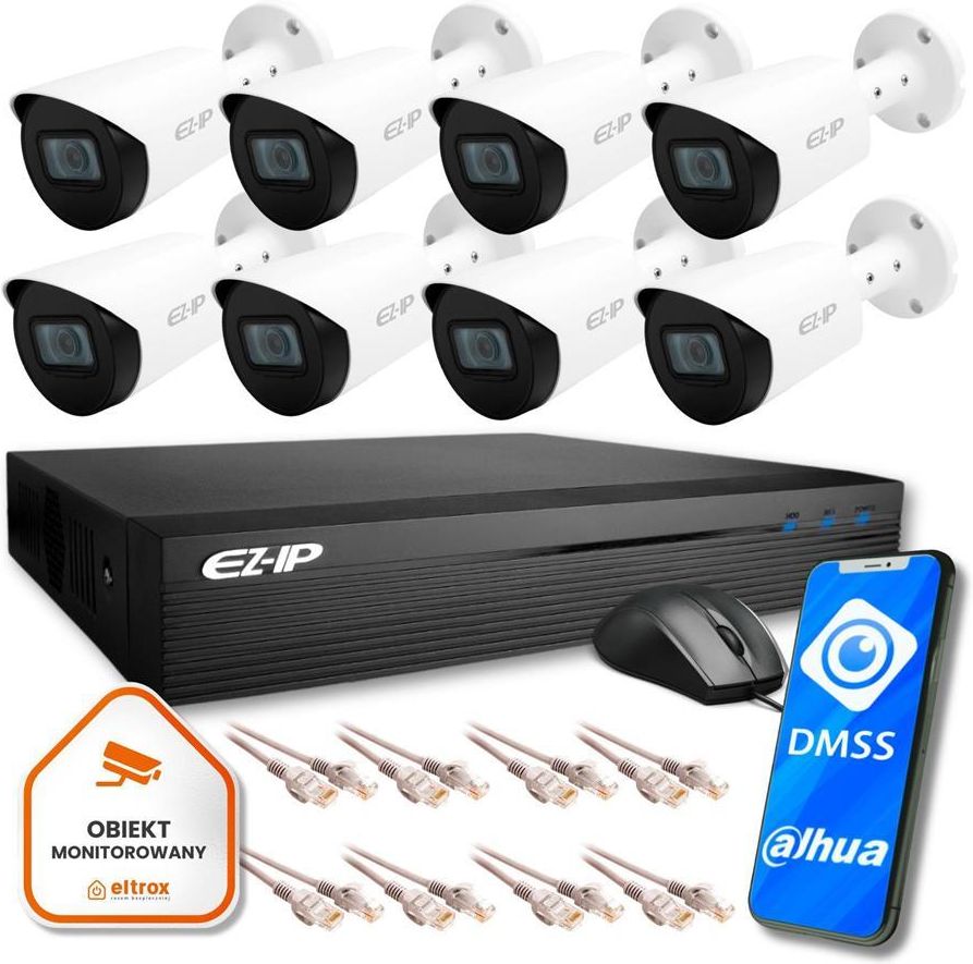 Zestaw do monitoringu Ez-Ip Zestaw Monitoringu Ip 8 Kamer Fullhd By ...