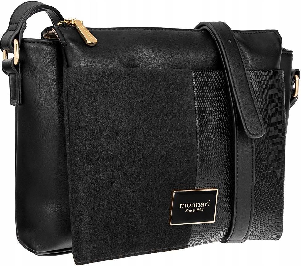 Torebka Czarna Listonoszka Monnari 3 Komory Logo - Ceny i opinie - Ceneo.pl