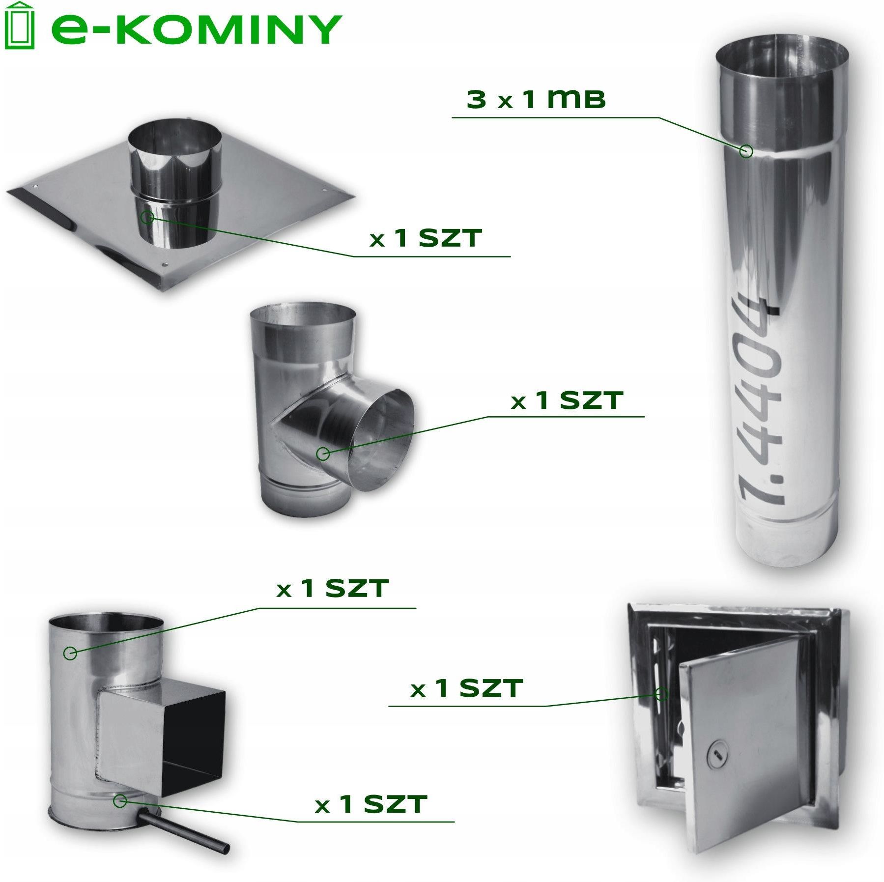 System kominkowy E-Kominy Wkład Kominowy Kwaso Żaroodporny Fi 120 3M ...