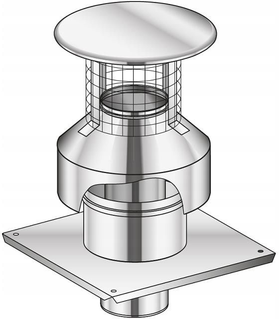System kominkowy Poujoulat Daszek Parasol 80/125 Wkład Komin Kondens ...