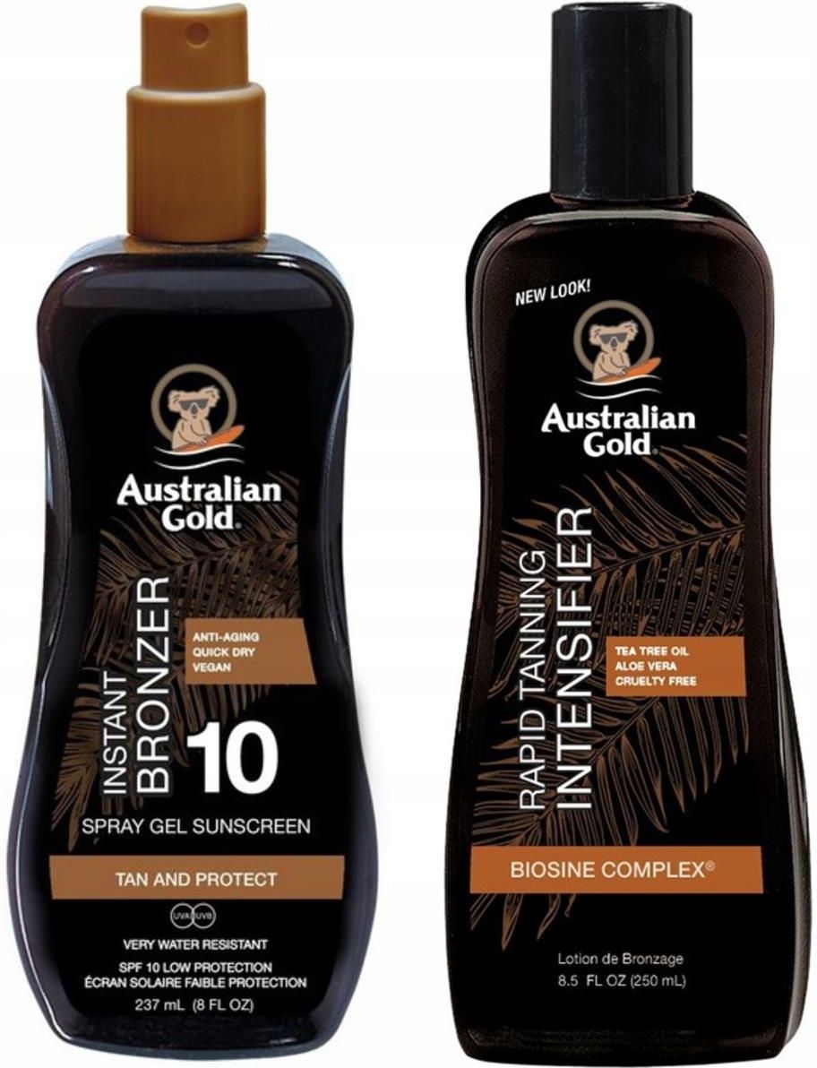 Australian Gold Spray Gel Bronzer SPF10 + Rapid Tanning Intensifier ...