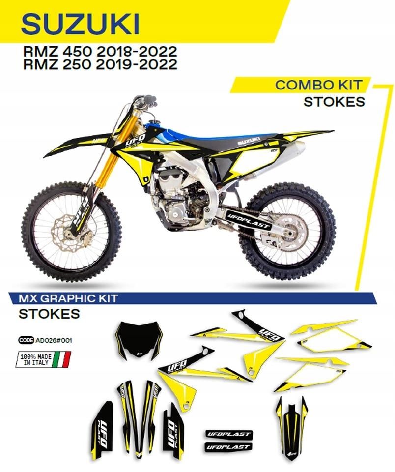 Części motocyklowe Ufo Okleina Suzuki Rmz 250 19-22 450 18-22 Ad026001 ...