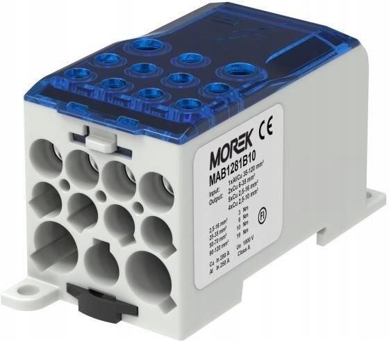 Morek Blok Dystrybucyjny Rozdzielczy Ojl280A Niebieski We: 1Xal Cu 35-120 Wy: 2X6-35Mm2 5X2,5 ...