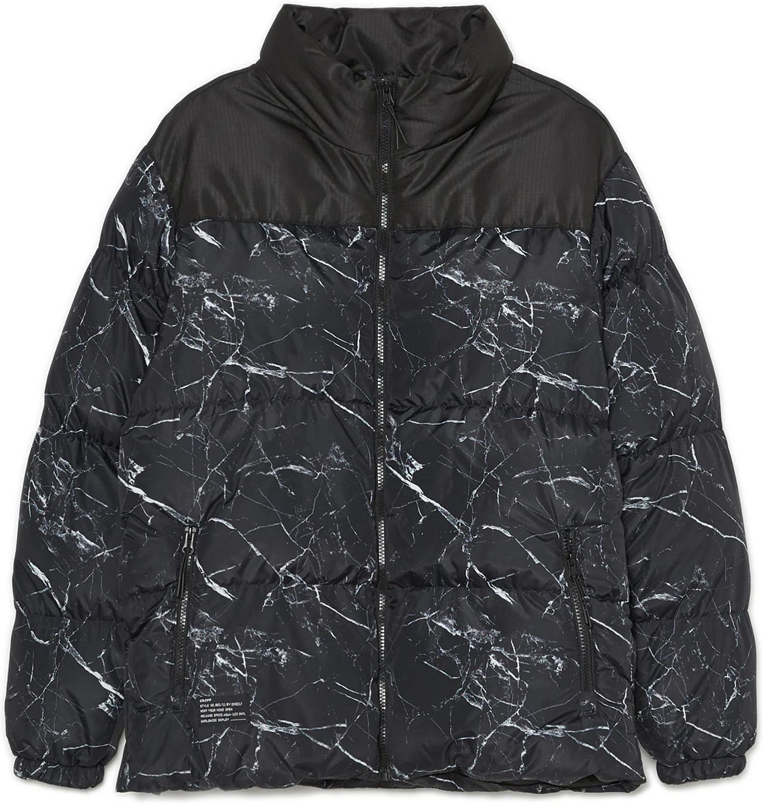 Cropp - Wzorzysta kurtka puffer - Czarny - Ceny i opinie - Ceneo.pl