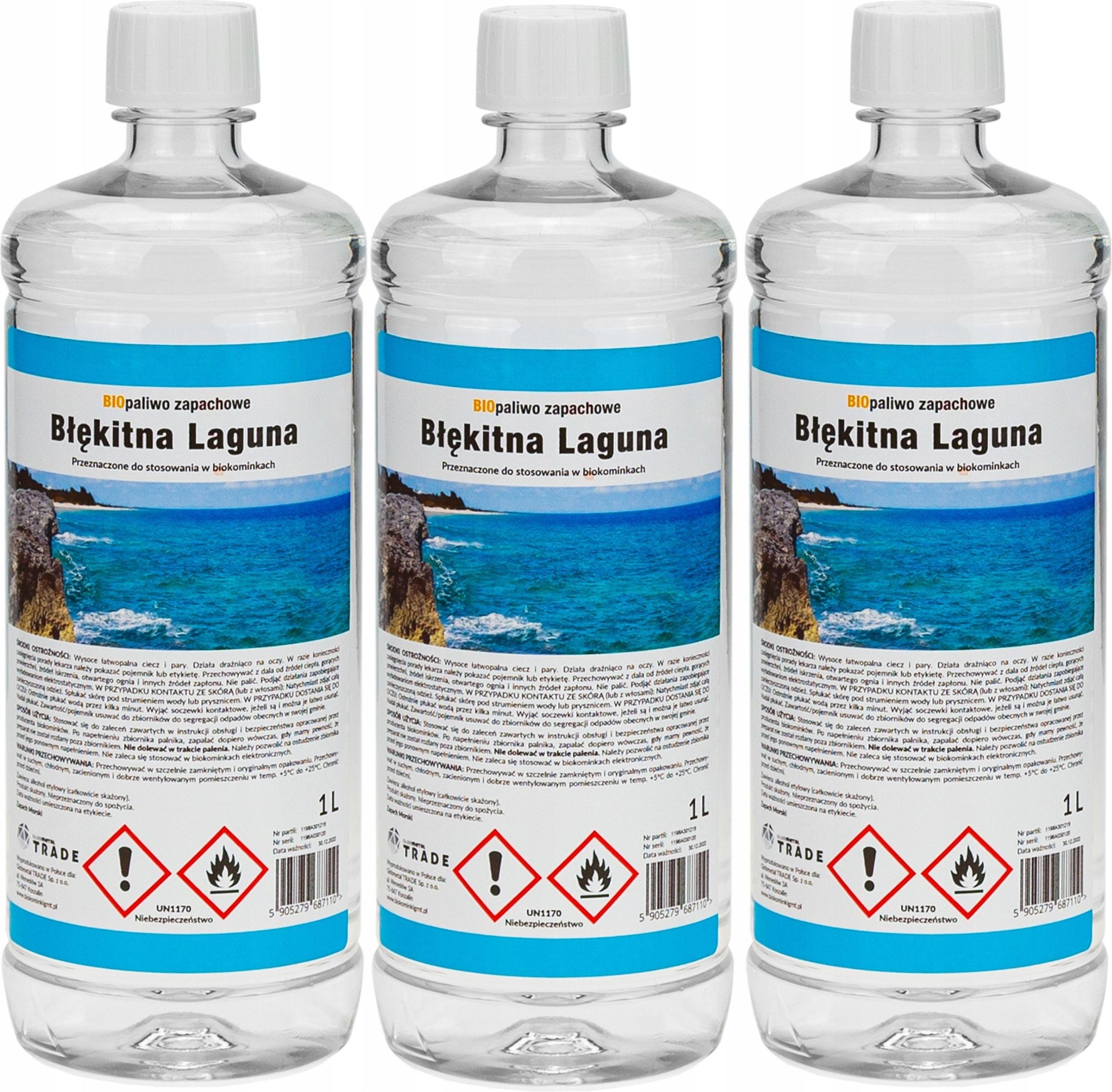 Materiały opałowe Biokominki GMT Biopaliwo Zestaw Błękitna Laguna 3L ...