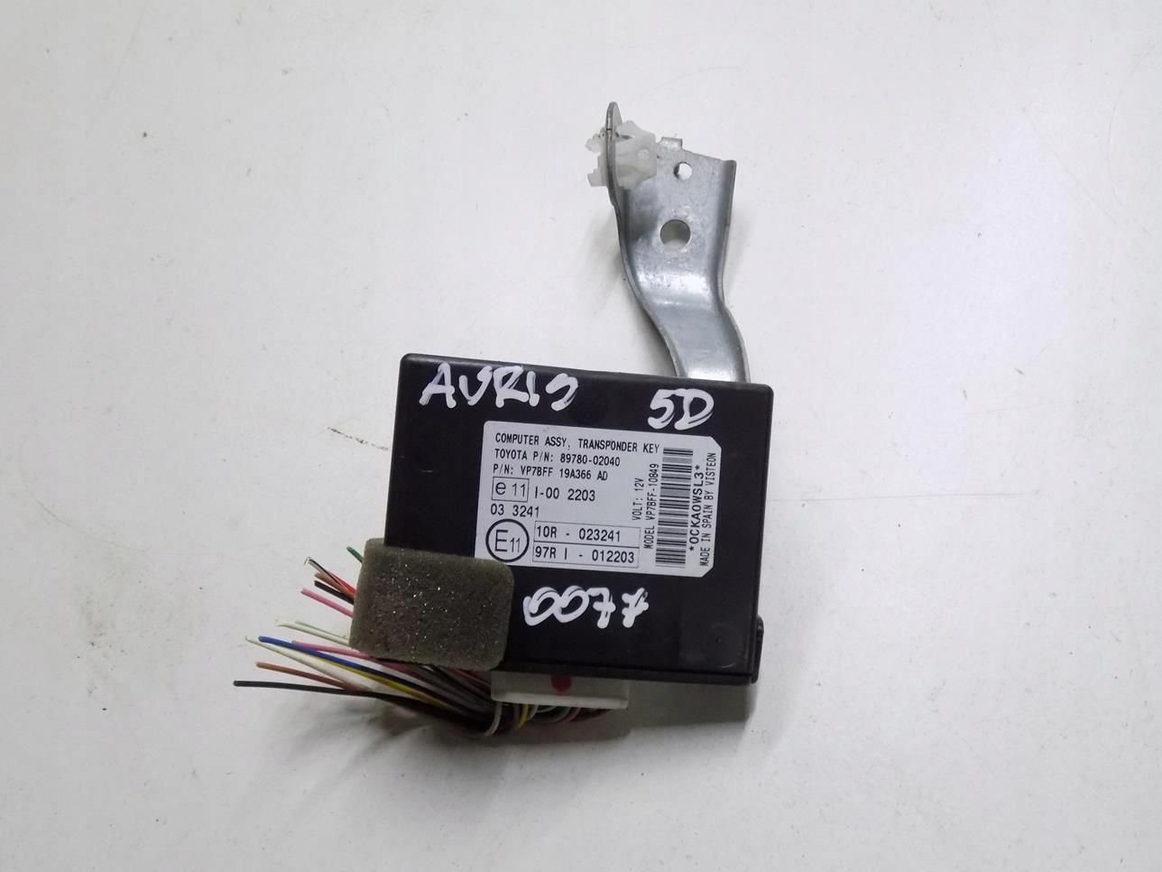 Wyposażenie elektryczne Toyota Oe Auris I Modul Immobilizer 89780 02040 ...