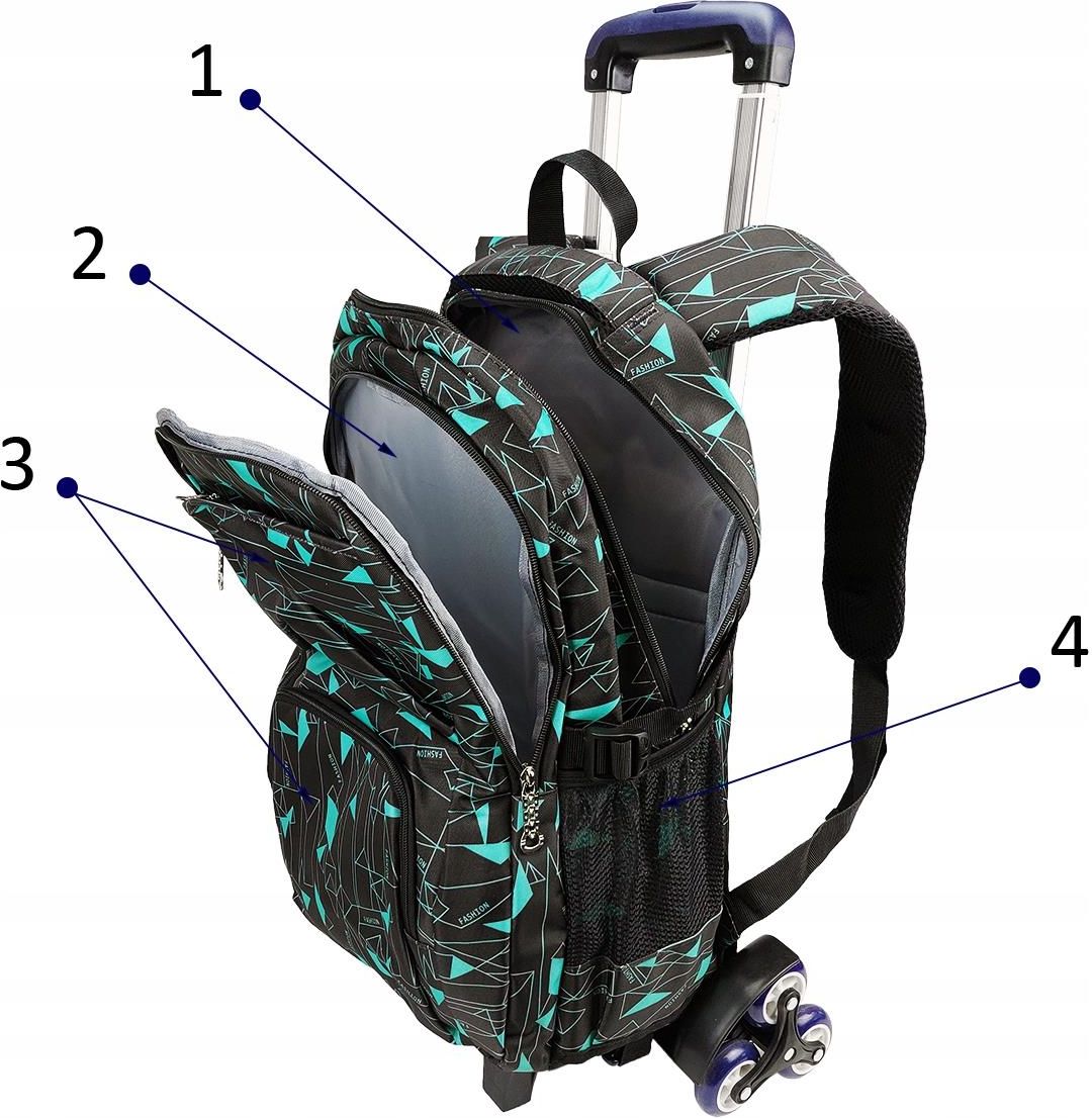 Ziranyu Plecak Na Kółkach Tornister Szkolny 6X Gumowe Koła - Ceny i ...