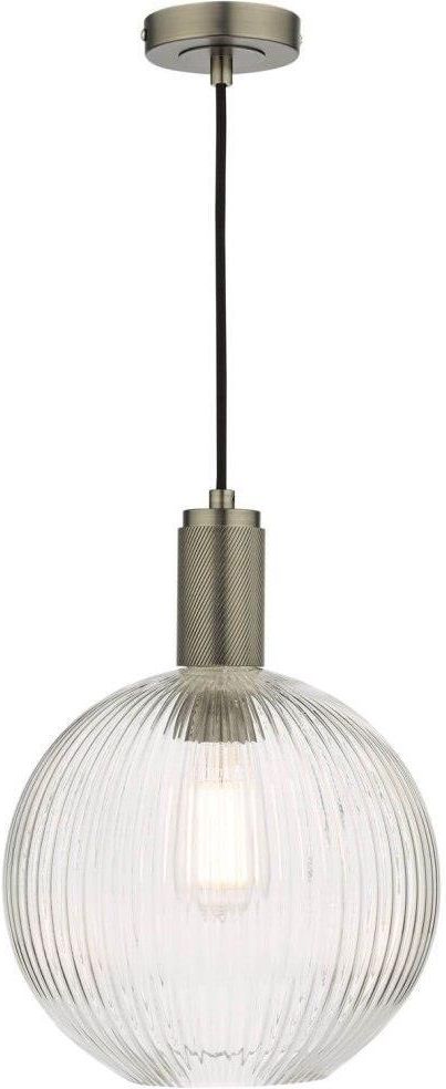 Dar Lighting Lampa Wisząca Nikolas Pendant Antique Chrome Ribbed Round ...