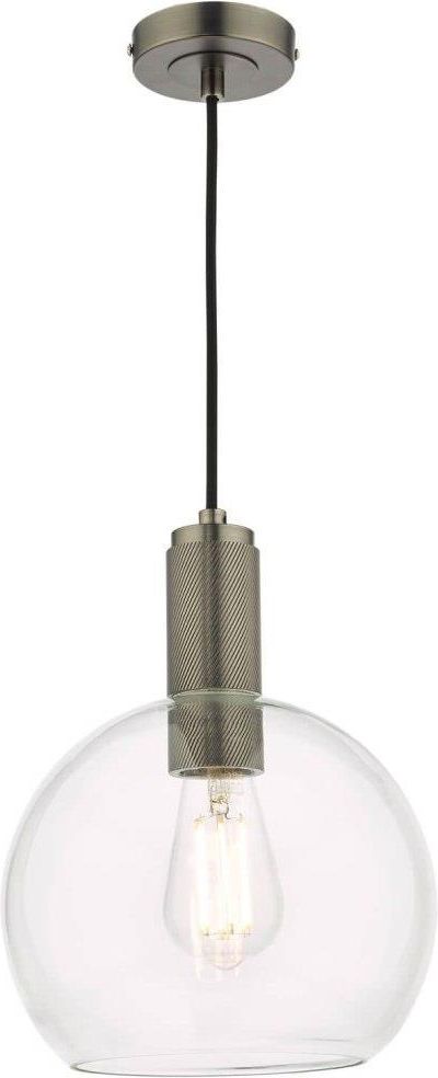 Dar Lighting Lampa Wisząca Nikolas Pendant Antique Chrome Round Clear ...