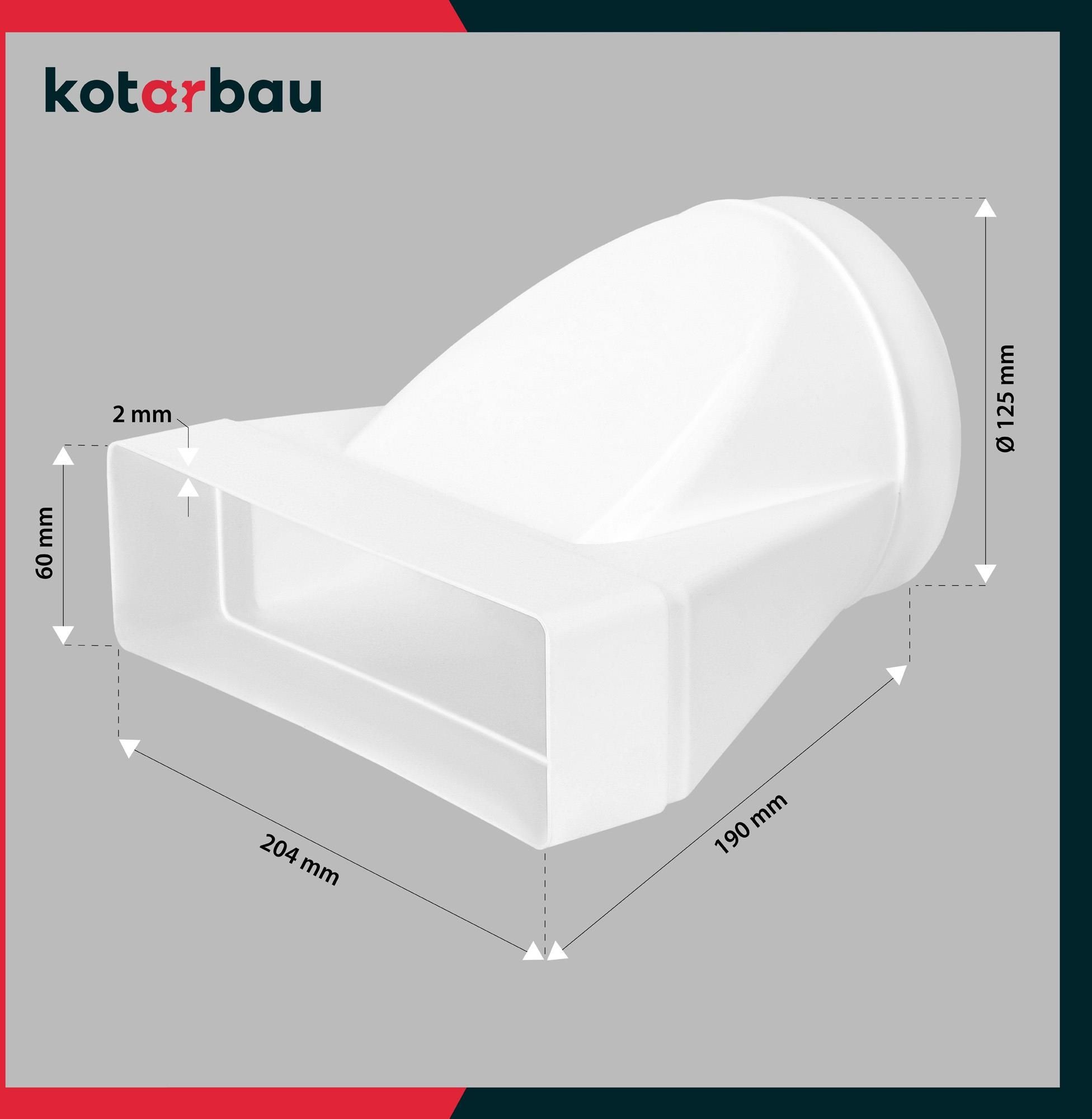 Kotarbau Łącznik Kanałów 204X60 Przekroju Zmiennego Fi125Mm N863 ...