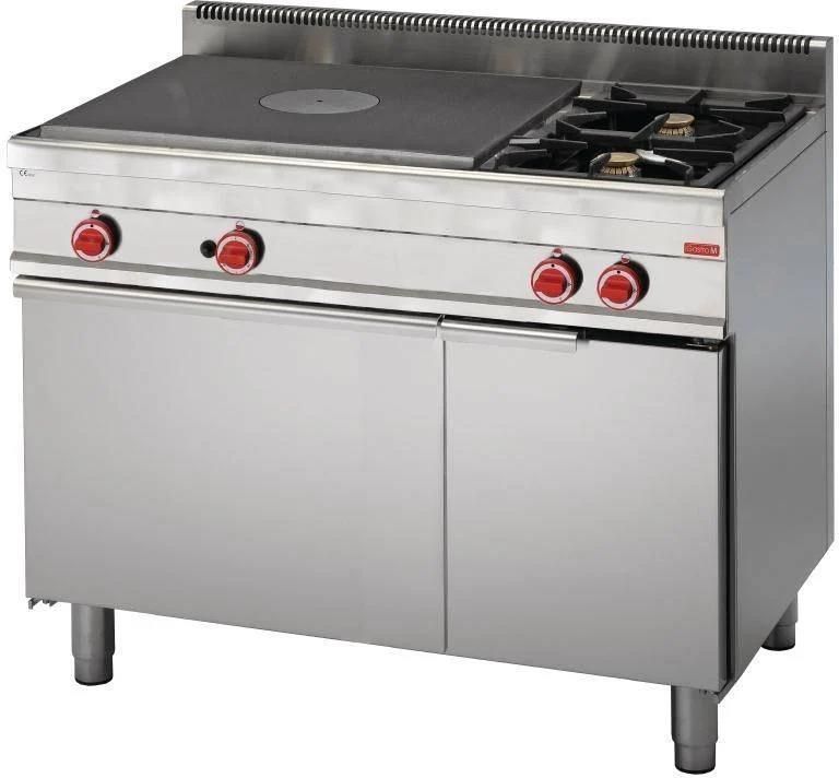 Gastro M Kuchnia Gazowa Z 2 Palnikami I Płytą Grzewczą, Szafką I ...
