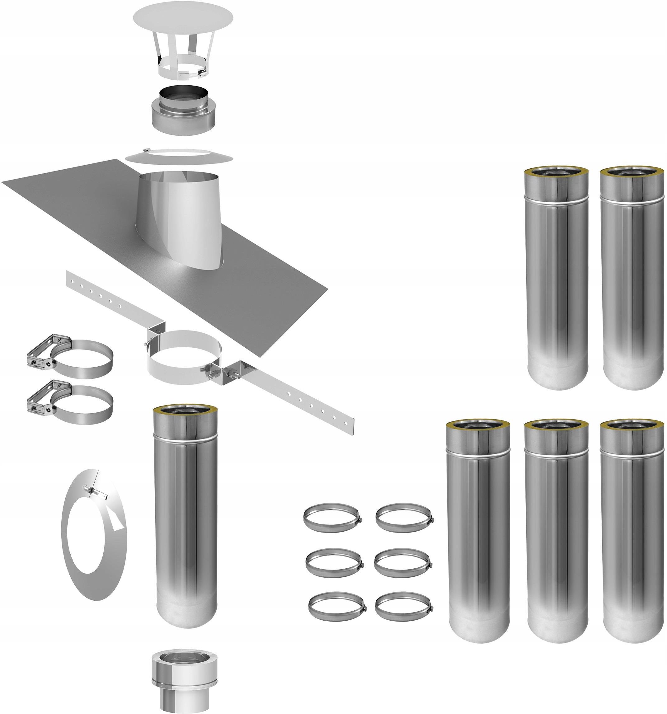 System kominkowy Tecnovis Gmbh Komin Izolowany Fi 180/230 6Mb Z P. Dach 16-25 St. - Opinie i ...