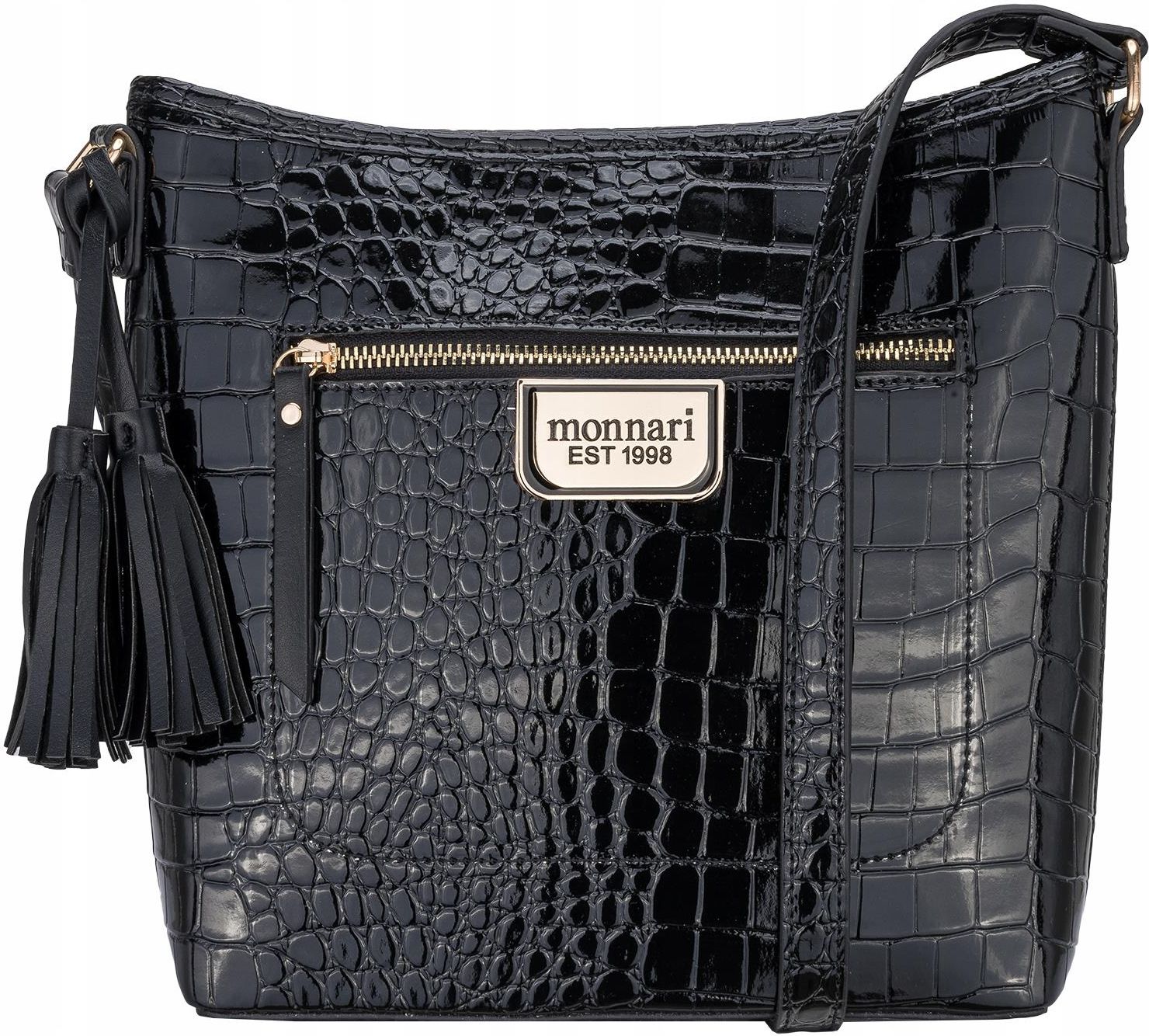 Torebka Listonoszka Monnari Czarna Lakier Croco - Ceny i opinie - Ceneo.pl