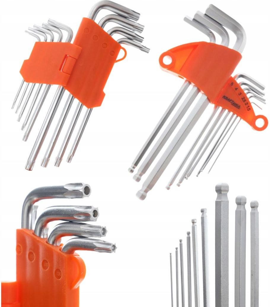 Kraft&Dele Klucze Imbusowe Hex Torx Zestaw 18szt. Kd10297 KD102971 ...