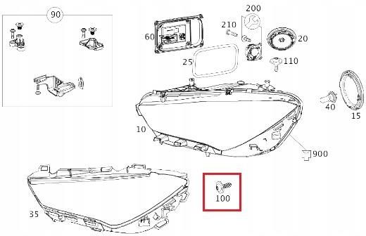 Lampa przednia Mercedes Sruba Mocowania Reflektora Przod Oe - Opinie i ...