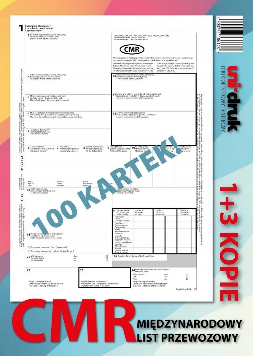 Cmr List Przewozowy 1+3 Logo/Numeracja/Pieczątki - Ceny i opinie - Ceneo.pl
