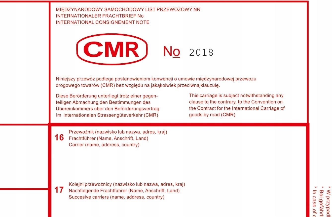 Cmr List Przewozowy 100 Kart Z Numeracją - Ceny i opinie - Ceneo.pl