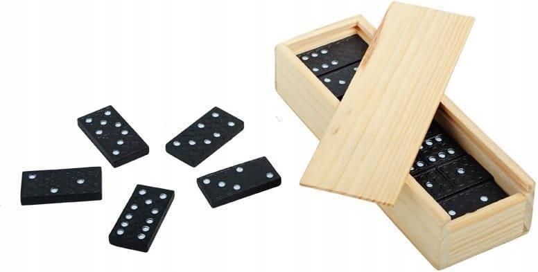 DOMINO GRA W DREWNIANYM PUDEŁKU 28 ELEMENTÓW 5+ 6320003 - Gra dla ...