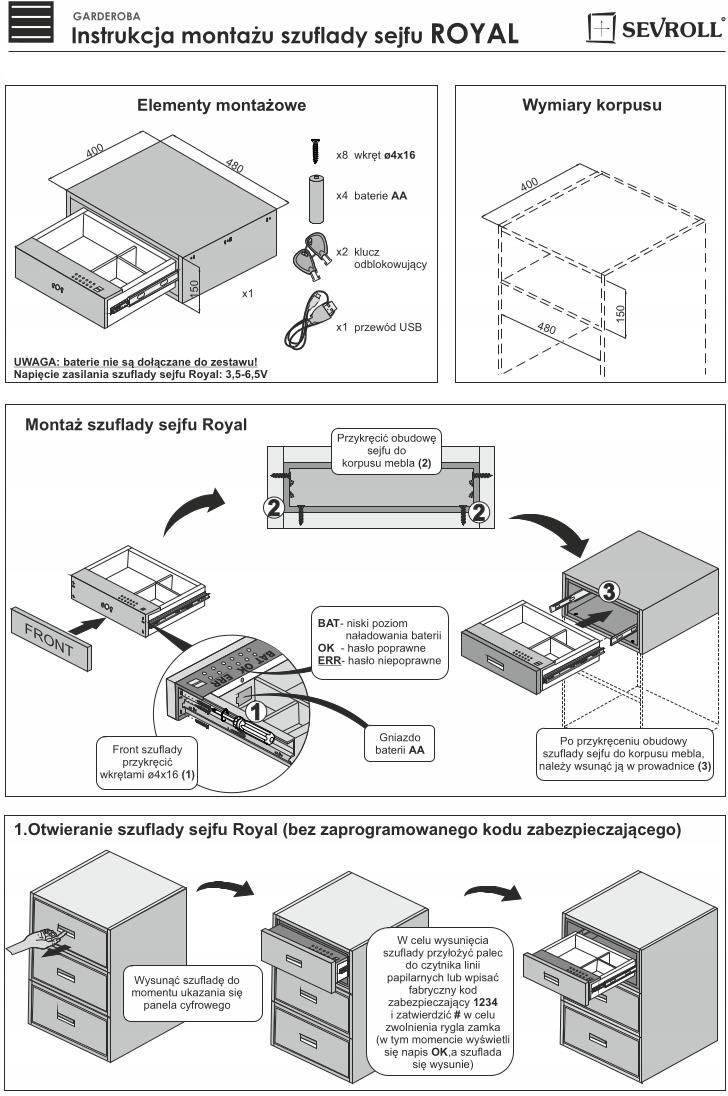 Sevroll Szuflada Sejf Elektroniczny Royal - Ceny i opinie - Ceneo.pl