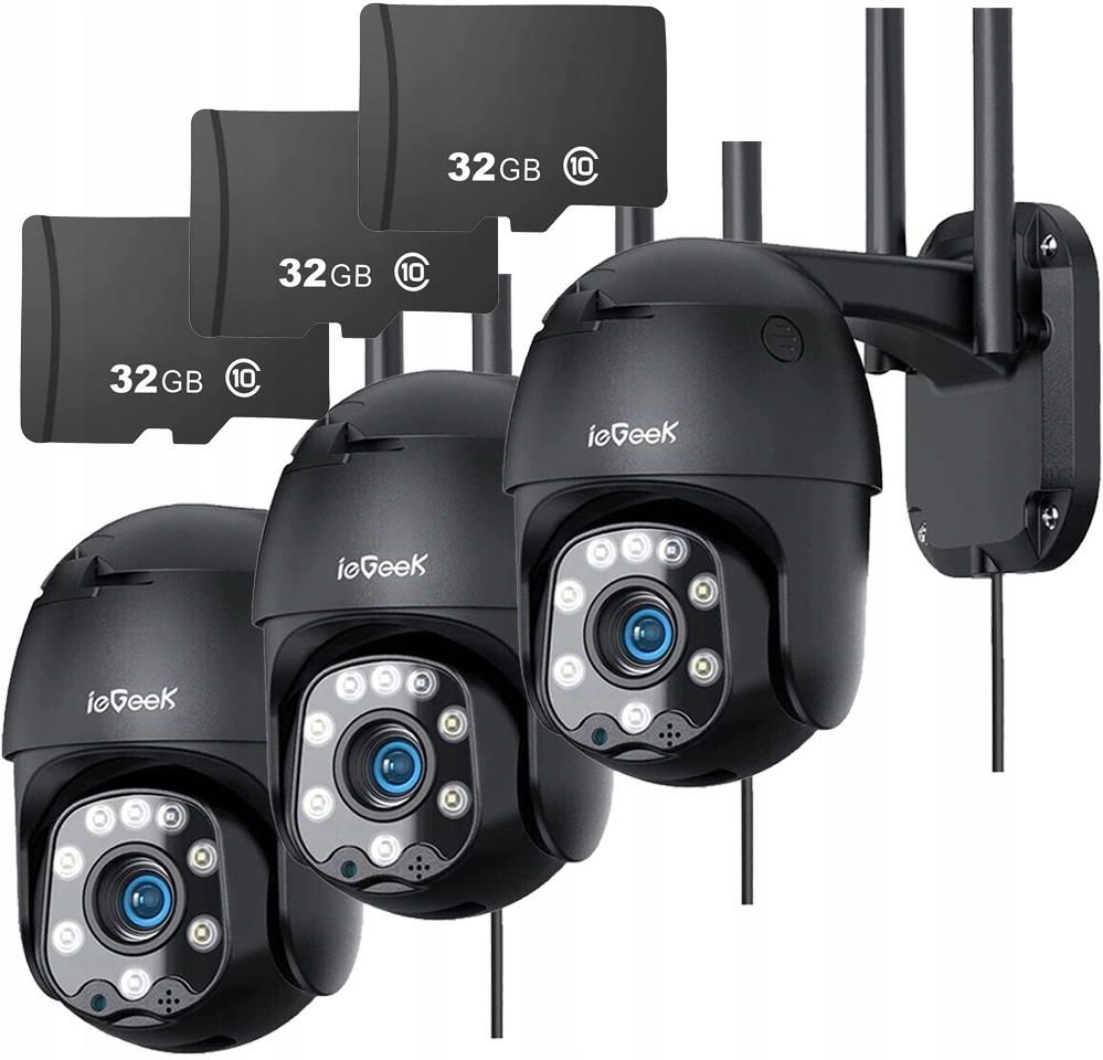 Kamera przemysłowa Iegeek Kamera Zewnętrzna Obrotowa Ip Wifi 1080P 32Gb ...