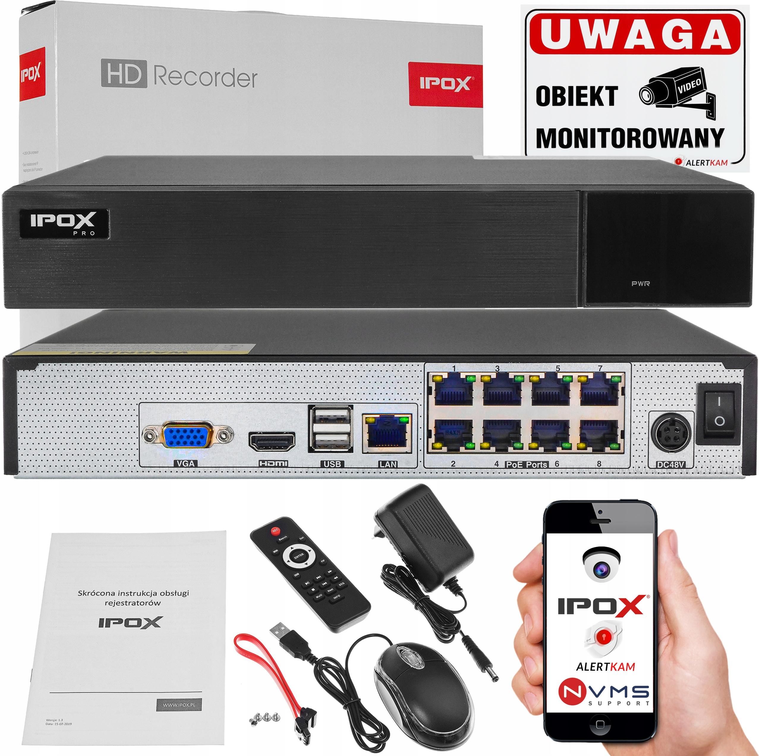 Rejestrator Ipox Na 8 Kamer Px-Nvr0851H-E-P8 Poe - ceny i opinie - Ceneo.pl