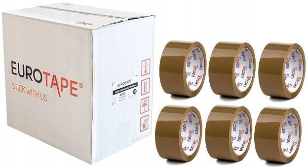 Eurotape Cicha Taśma Pakowa Silent Euro-Tape 6Szt 55M 48Mm - Ceny i ...