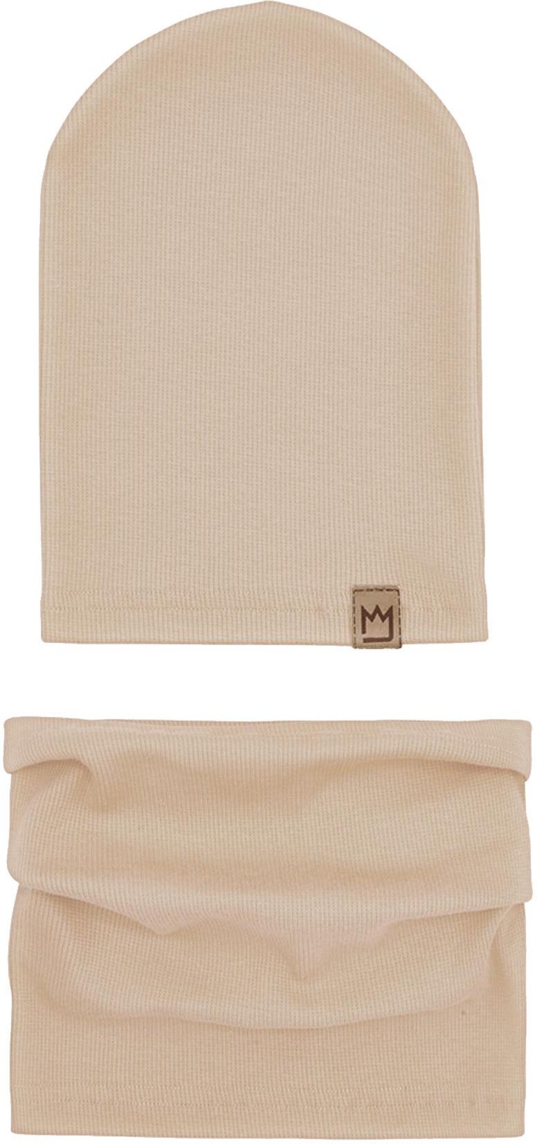 Zestaw bawełniany czapka i komin, beżowy - Ceny i opinie - Ceneo.pl