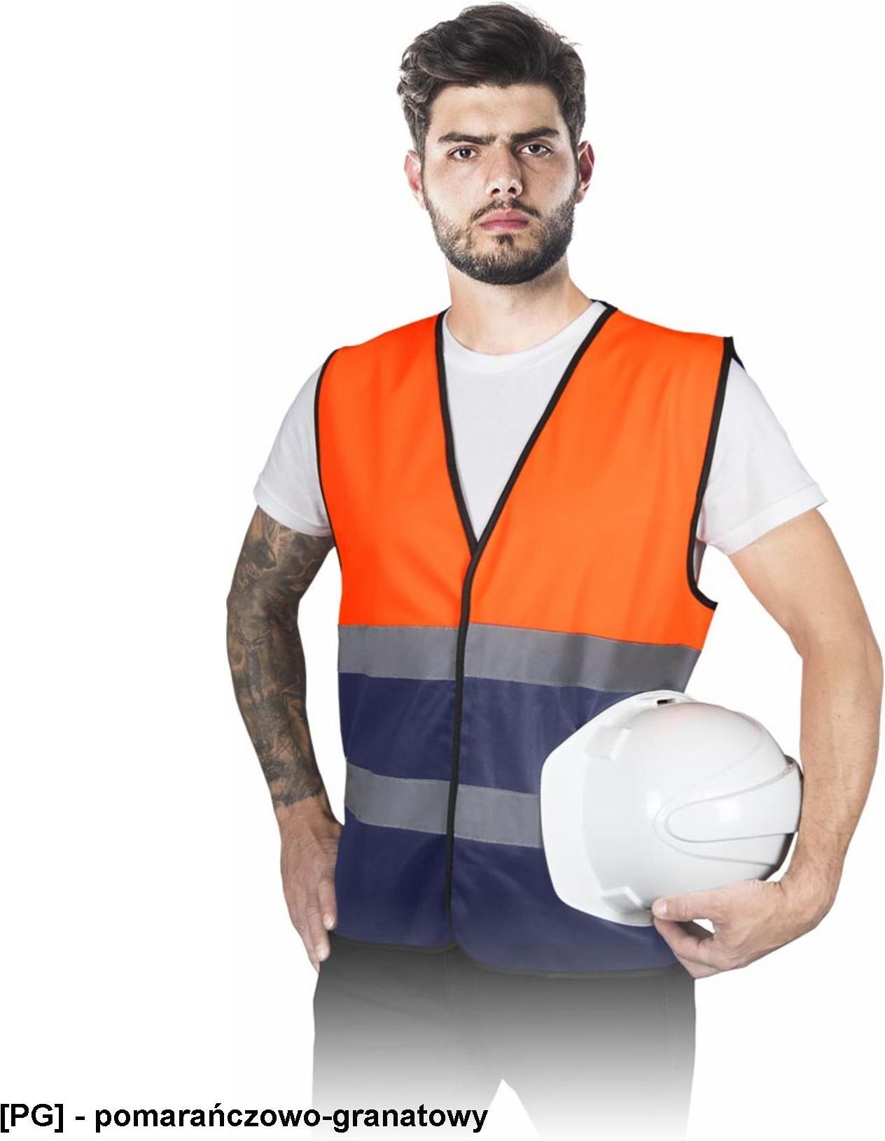 R.E.I.S. Kos-Double - Kamizelka Ostrzegawcza Z Pasami Odblaskowymi - Pomarańczowo-Granatowy 3Xl ...