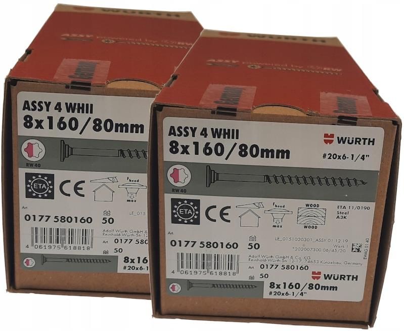 Wurth Wkręty Ciesielskie Assy Skii-Rw40 8X160/80 - Opinie i ceny na ...