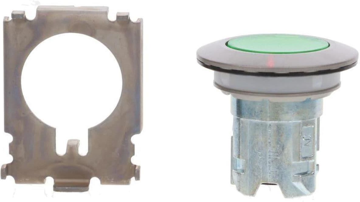 Siemens Przycisk Podświetlany 30Mm Okrągły Metal Matowy Zielony Pierścień Płaski Z Samopowrotem ...