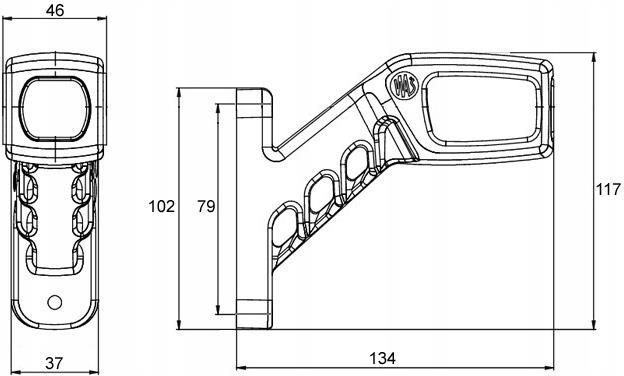 Lampka obrysowa Waś Lampa Tylna Przyczepki Naczepy Led W49 Logo 2051L ...