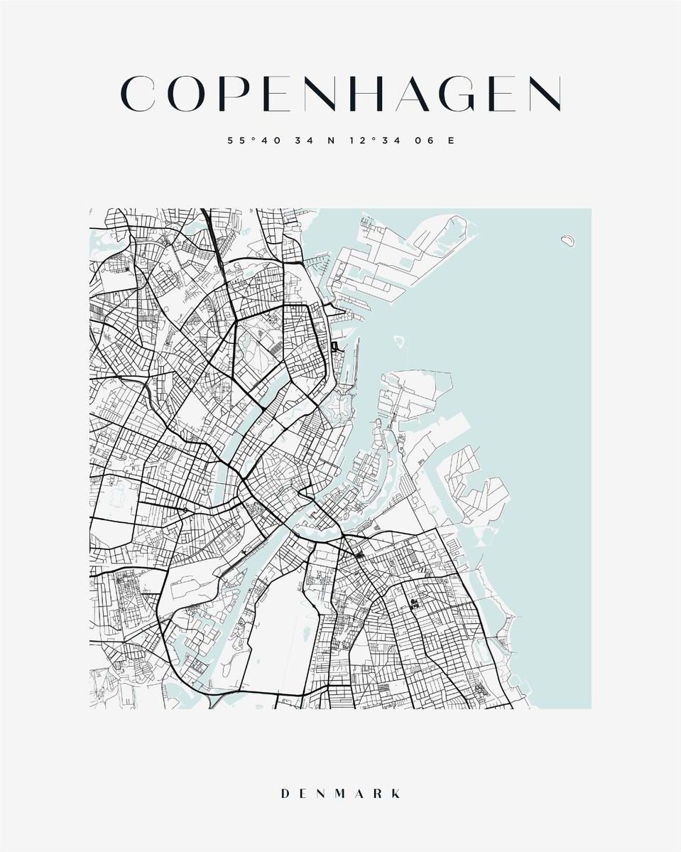 Mpink Plakat Mapa Miasta Kopenhaga Kwadrat 21x29,7 Cm 19275 - Opinie i ...