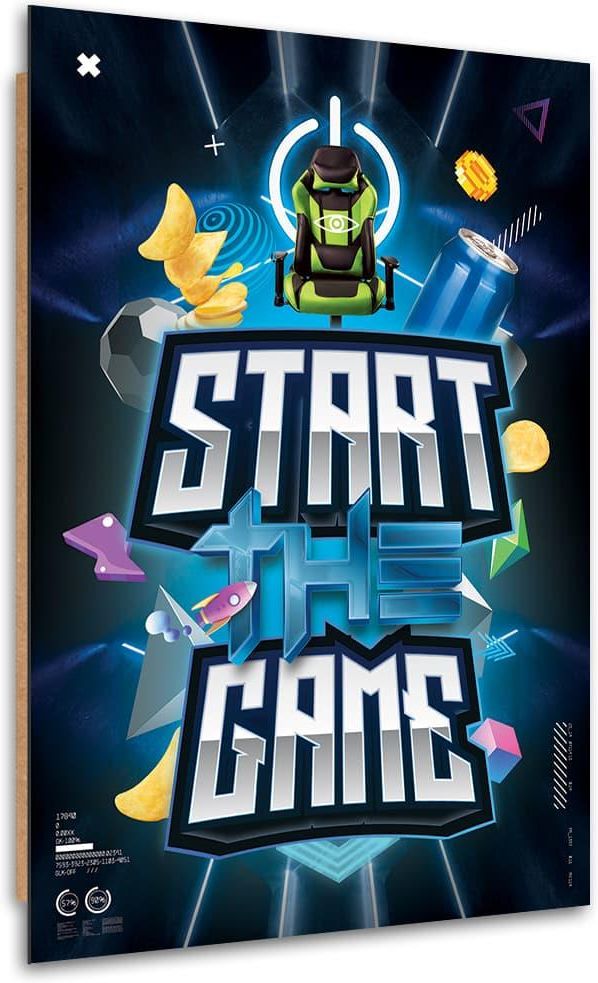 Feeby Obraz Deco Panel Napis Start Game Dla Graczy 80x120 1494060 ...