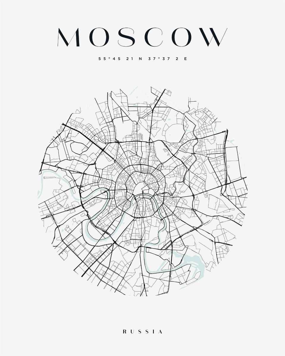 Mpink Plakat Mapa Miasta Moskwa Koło 40x50 Cm 22743 - Opinie i ...