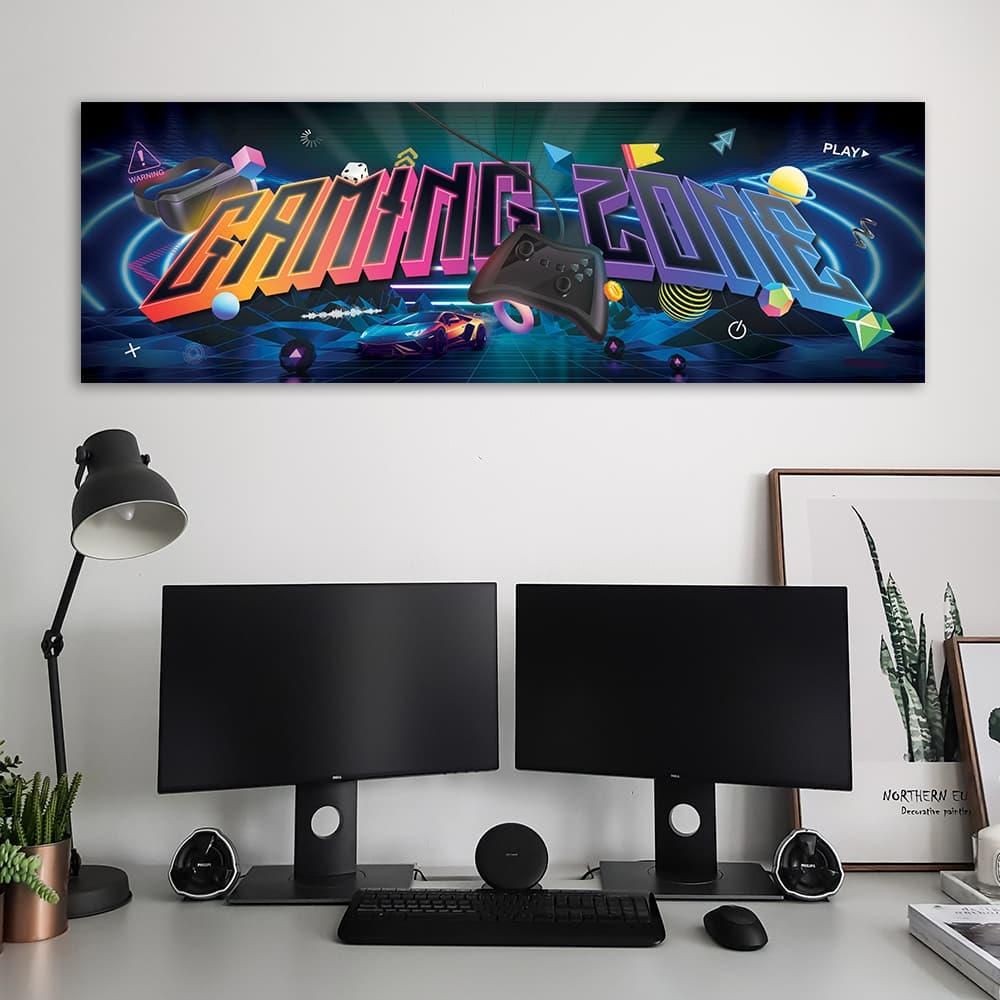 Feeby Obraz Deco Panel Napis Gaming Zone 90x30 1494220 - Opinie i ...