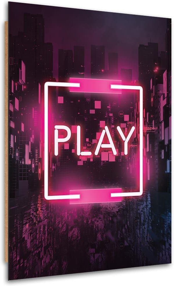 Feeby Obraz Deco Panel Różowy Napis Play Dla Gracza 70x100 1494853 ...