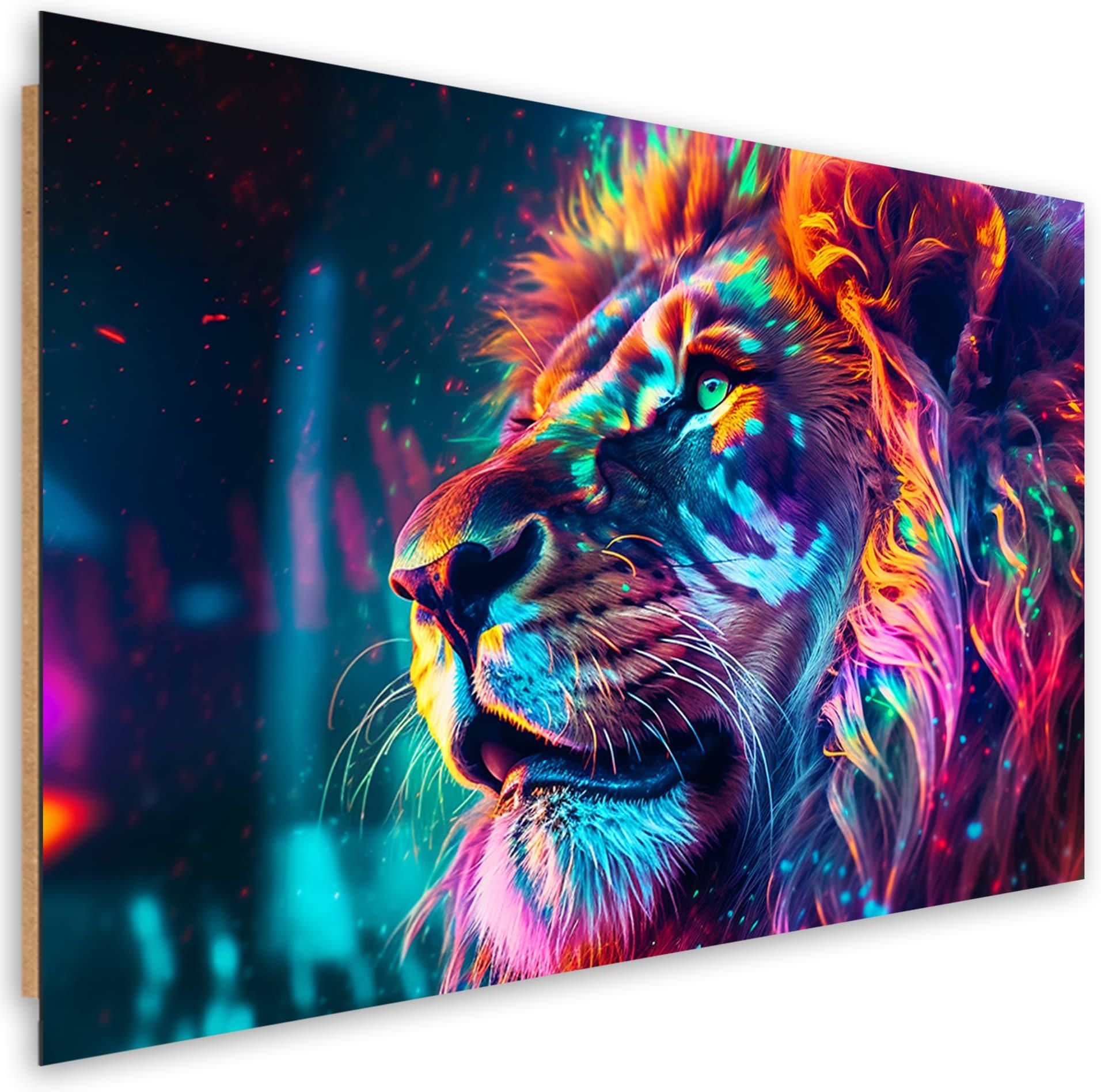 Obraz Deco Panel Neon Zwierzę Lew Ai 120x80 1587878 - Opinie i ...