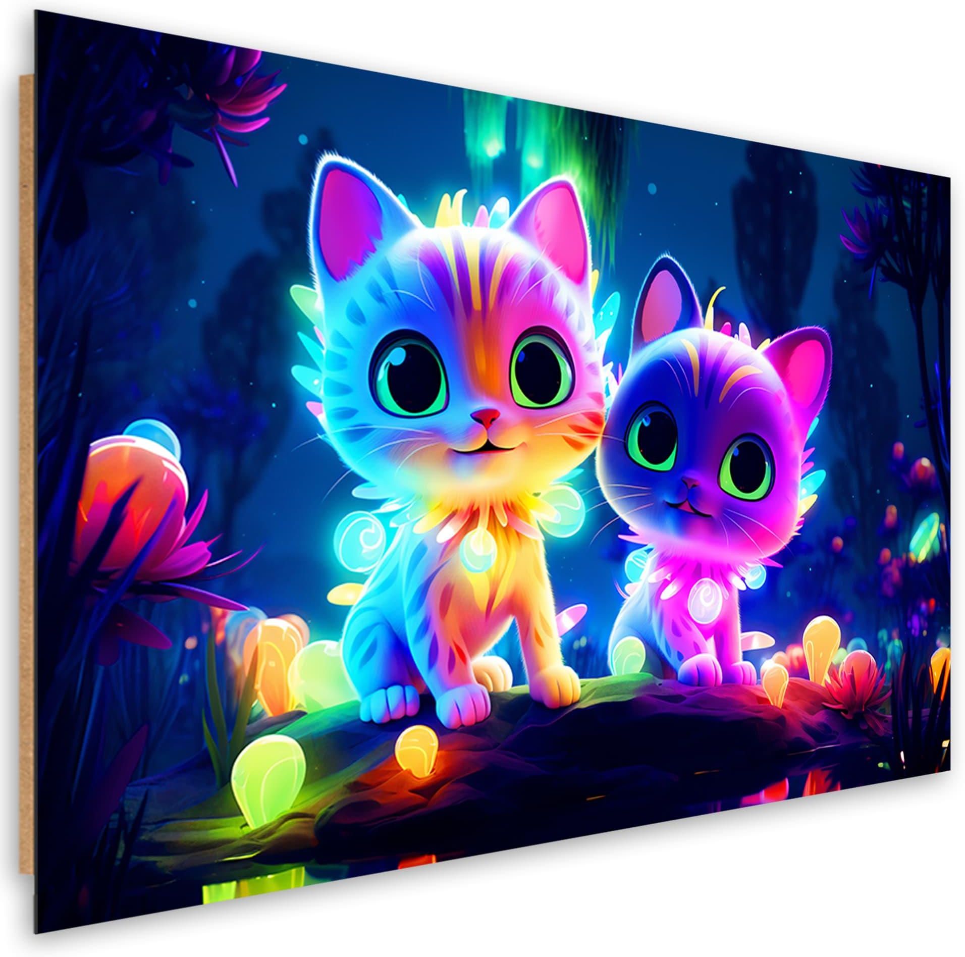 Obraz Deco Panel Śliczne Koty Neonowe 90x60 1588769 - Opinie i ...