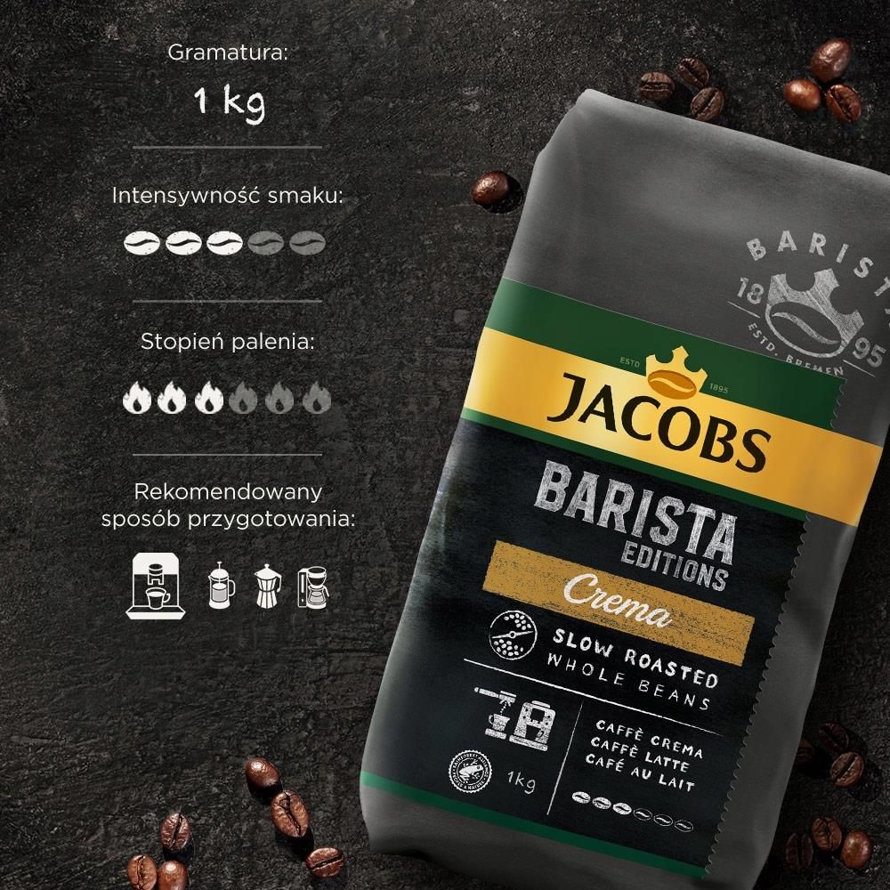 Kawa Jacobs Barista Crema/Espresso Ziarnista 2X1kg - Ceny i opinie ...