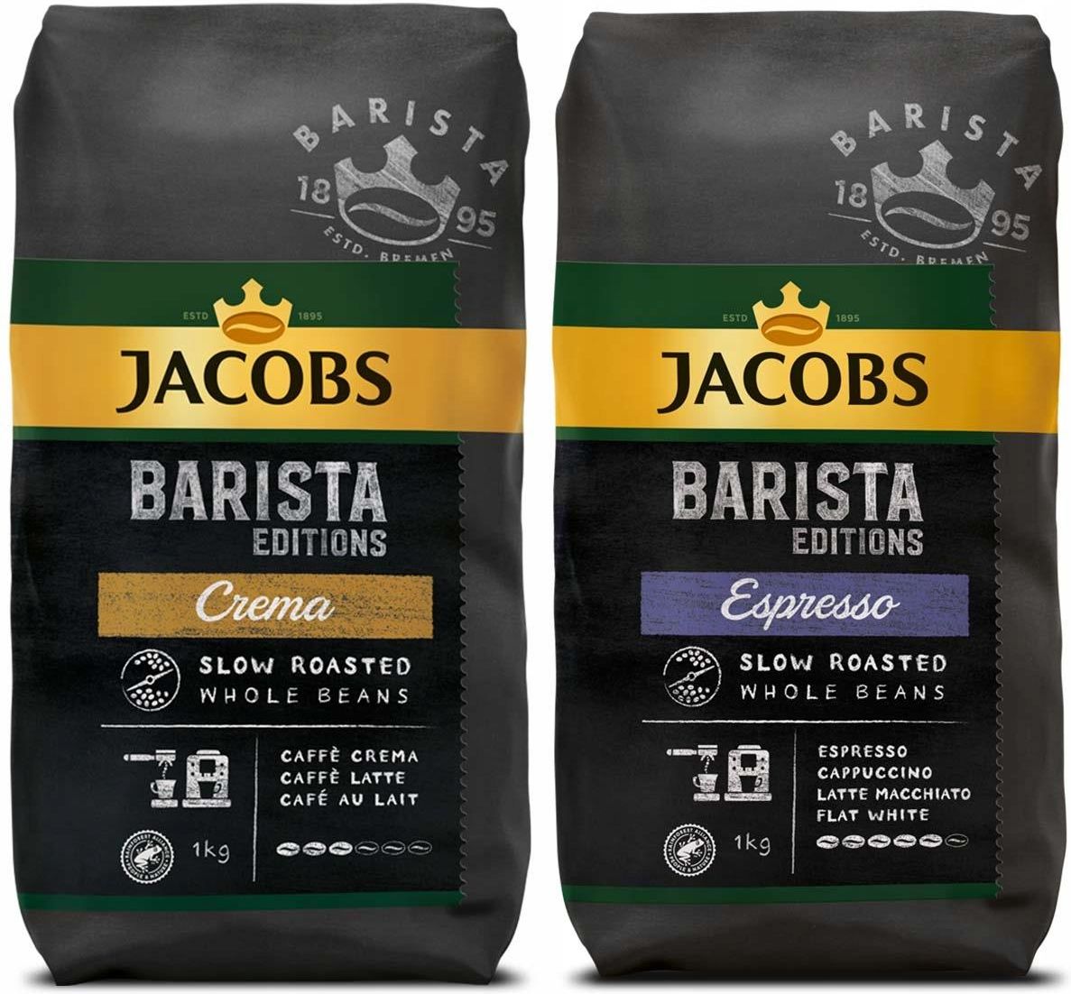 Kawa Jacobs Barista Crema/Espresso Ziarnista 2X1kg - Ceny i opinie ...