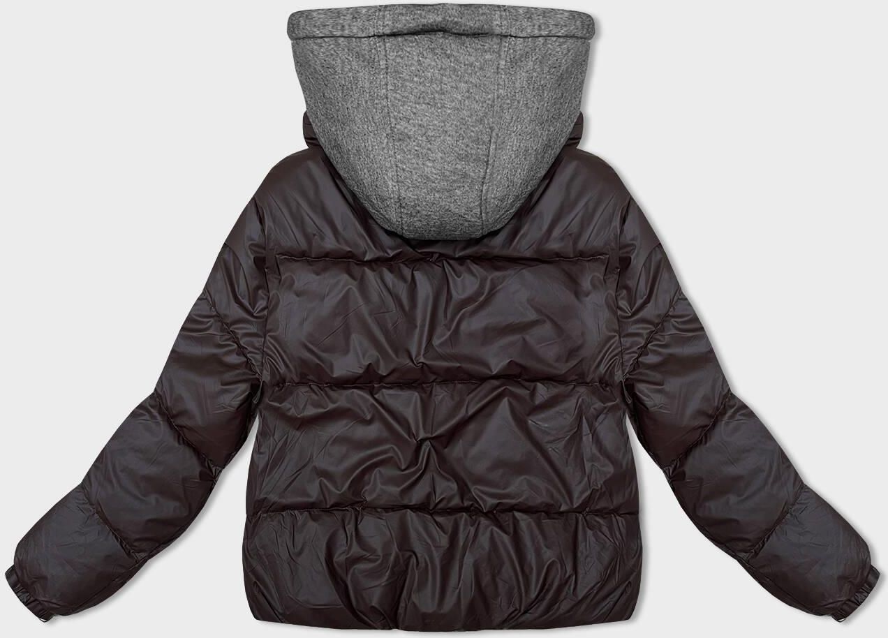 ZIMOWA KURTKA DAMSKA Z DZIANINOWYM KAPTUREM BRĄZOWA (B8213-14) - Ceny i opinie - Ceneo.pl